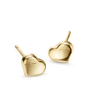 Roberto Coin 18k Yellow Heart Stud Earrings - Gold