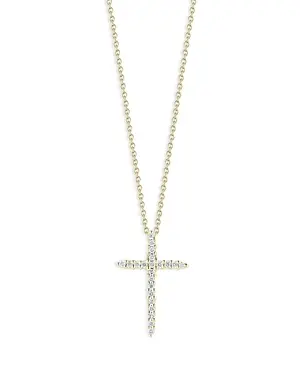 Roberto Coin 18k Yellow Diamond Cross Pendant Necklace - Gold