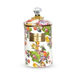 MACKENZIE-CHILDS Flower Market Large Canister, White - No Color