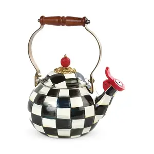 MACKENZIE-CHILDS Courtly Check Enamel Whistling Tea Kettle - No Color