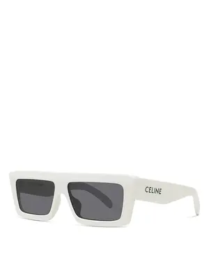 Celine Monochroms Rectangular Sunglasses Ivory/gray