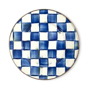 MACKENZIE-CHILDS Royal Check Salad Plate - Blue/white