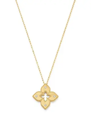 Roberto Coin 18k Venetian Princess Diamond Pendant Necklace - Yellow Gold