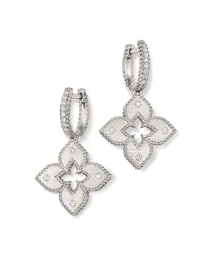 Roberto Coin 18k Yellow Gold Venetian Princess Diamond Drop Earrings - White