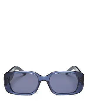 Dior Rectangular Sunglasses, 53mm - Blue/blue Solid