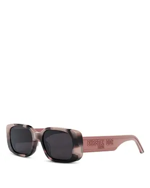 Dior Rectangular Sunglasses, 53mm Pink Havana/gray Solid