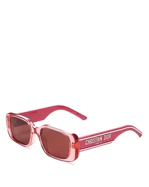 Dior Rectangular Sunglasses, 53mm Pink/red Solid