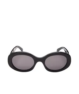 Celine Triomphe Oval Sunglasses - Black/gray Solid