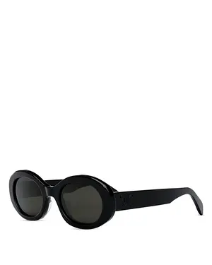 Celine Triomphe Oval Sunglasses - Black/smoke