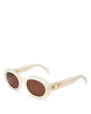 Celine Triomphe Oval Sunglasses Ivory/brown Solid