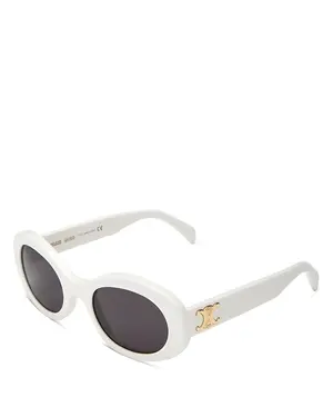 Celine Triomphe Oval Sunglasses Ivory/gray Solid