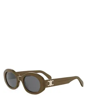 Celine Triomphe Oval Sunglasses - Khaki/solid Smoke