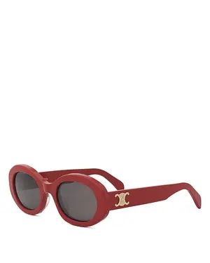 Celine Triomphe Oval Sunglasses - Red
