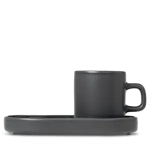 BLOMUS Pilar Espresso Cups With Trays, Set Of 2 - Agave Green