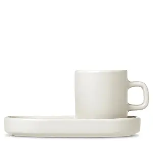BLOMUS Pilar Espresso Cups With Trays, Set Of 2 - Cream