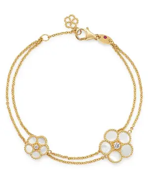 Roberto Coin 18k Yellow Gold Daisy Bracelet - White/gold