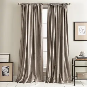 Dkny Modern Knotted Velvet 108 X 50 Window Panel, Pair - Mocha