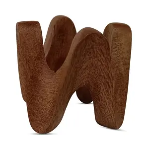 AMAN IMPORTS Wooden Chevron Napkin Ring Exclusive - Mahogany