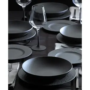 VILLEROY & BOCH Manufacture Rock 12-piece Dinnerware Set - Black