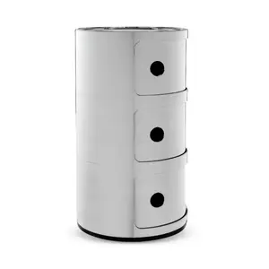 KARTELL Componibili Metal 3 Tier Storage Tower - Chrome