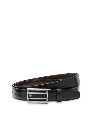 Montblanc Cut Out Buckle Reversible Belt - Black