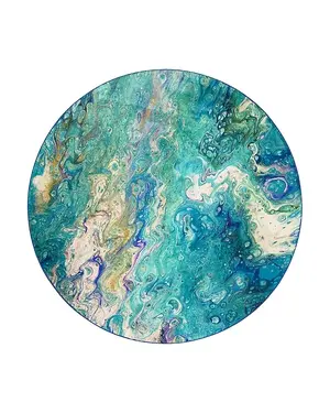 DALYN RUG COMPANY Kikiamo Kk4 Round Area Rug, 8' X 8 - Lagoon/green
