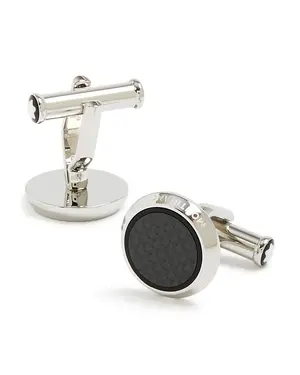 Montblanc Carbon Pattern Cufflinks - Silver