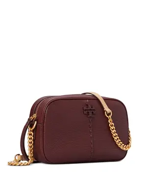 Tory Burch Mcgraw Camera Bag - Muscadine/gold