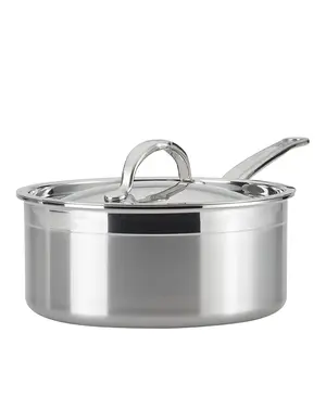 HESTAN Probond Forged 3-quart Professional Clad Stainless Steel Saucepan With Lid - Silver