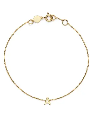 MOON & MEADOW 14k Yellow Gold Initial Chain Bracelet - A