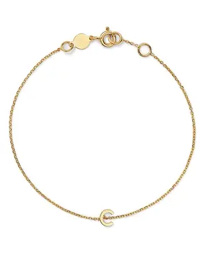 MOON & MEADOW Moon & Meadow 14K Yellow Gold Initial Chain Bracelet C