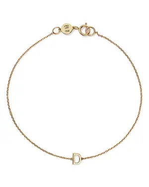 MOON & MEADOW Moon & Meadow 14K Yellow Gold Initial Chain Bracelet D
