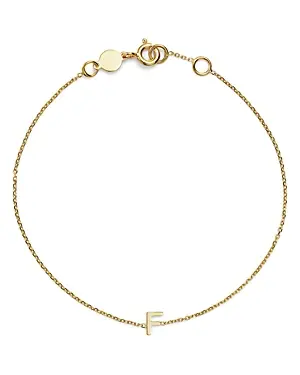 MOON & MEADOW Moon & Meadow 14K Yellow Gold Initial Chain Bracelet F