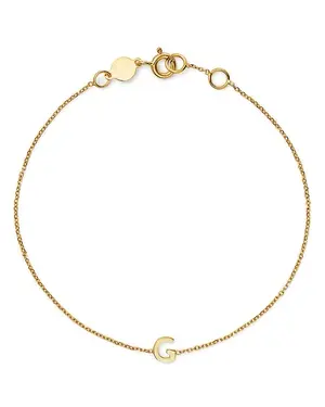 MOON & MEADOW Moon & Meadow 14K Yellow Gold Initial Chain Bracelet G