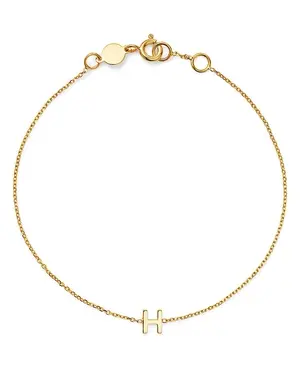 MOON & MEADOW Moon & Meadow 14K Yellow Gold Initial Chain Bracelet H