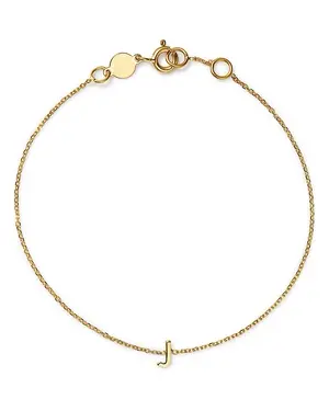 MOON & MEADOW 14k Yellow Gold Initial Chain Bracelet - J