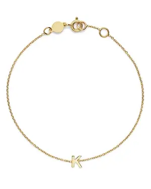 MOON & MEADOW 14k Yellow Gold Initial Chain Bracelet - K