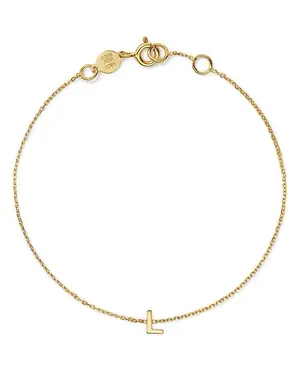 MOON & MEADOW Moon & Meadow 14K Yellow Gold Initial Chain Bracelet L