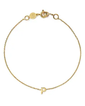 MOON & MEADOW Moon & Meadow 14K Yellow Gold Initial Chain Bracelet P
