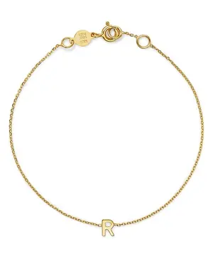 MOON & MEADOW Moon & Meadow 14K Yellow Gold Initial Chain Bracelet R