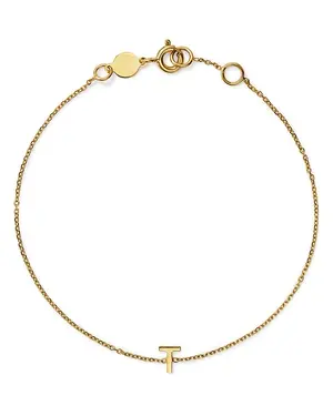 MOON & MEADOW 14k Yellow Gold Initial Chain Bracelet - T