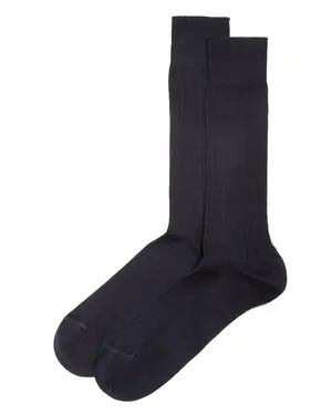 Bloomingdale'S Ribbed Cotton Blend Socks Exclusive - Navy