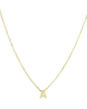 MOON & MEADOW Moon & Meadow 14K Yellow Gold Initial Pendant Necklace A