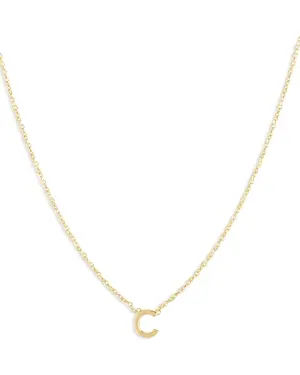 MOON & MEADOW Moon & Meadow 14K Yellow Gold Initial Pendant Necklace C