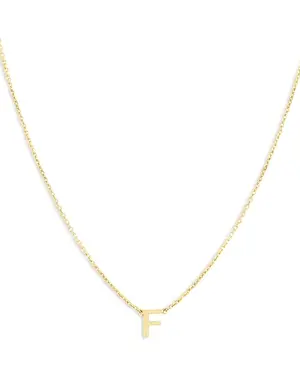 MOON & MEADOW Moon & Meadow 14K Yellow Gold Initial Pendant Necklace F