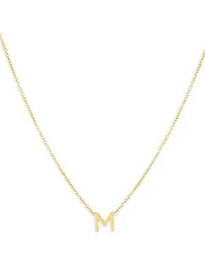 MOON & MEADOW Moon & Meadow 14K Yellow Gold Initial Pendant Necklace M