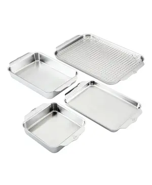 HESTAN Ovenbond 5-piece Tri-ply Clad Stainless Steel Ovenware Set - Silver