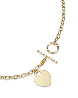 Bloomingdale'S 14k Yellow Polished Heart Toggle Necklace