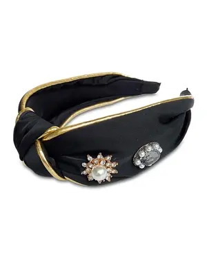 LOCKS & MANE Locks & Mane Jeweled Knotted Headband Black