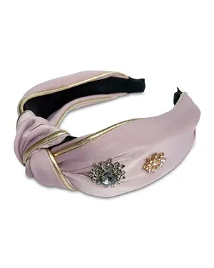 LOCKS & MANE Locks & Mane Jeweled Knotted Headband Pink